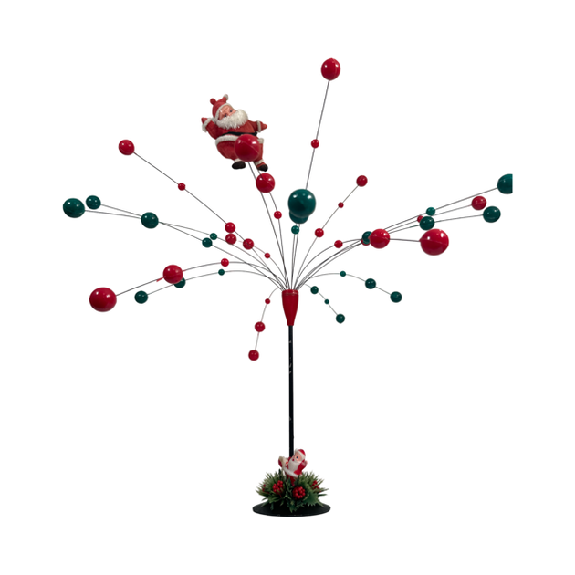 MCM Flocked Bouncing Santa Table Mobile | Retro Solstice