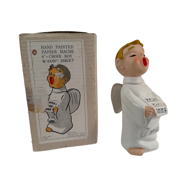 Sterling Novelty Papier Mach Angel Choir Boy with Song Sheet | Retro ...