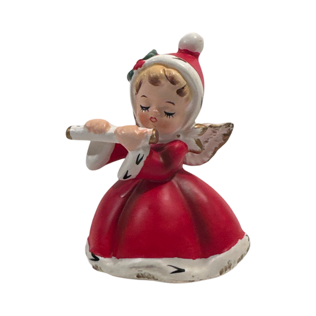 Napco Vintage Angel Playing Flute Figure | Retro Solstice