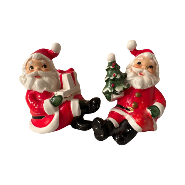Napco Ceramic Sitting Santa Set | Retro Solstice