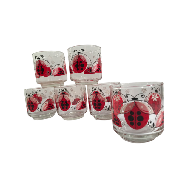 Libbey Retro Lady Bug Glasses (Set of 6) | Retro Solstice