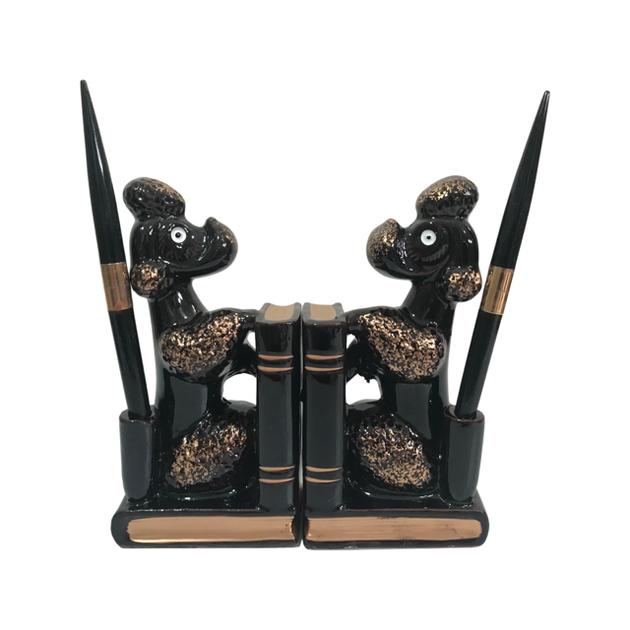 Windsor Poodle Book Ends Desk Set | Retro Solstice