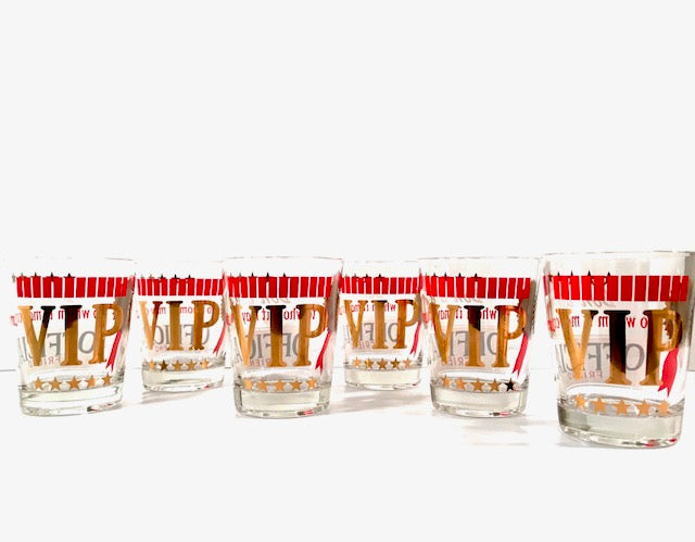 Vintage VIP Double Old Fashion Glasses (Set of 6) | Retro Solstice